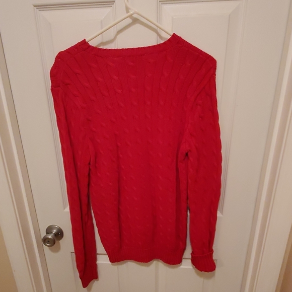 Ralph Lauren | Sweaters | Like New Ralph Lauren Red Cable Sweater Size ...